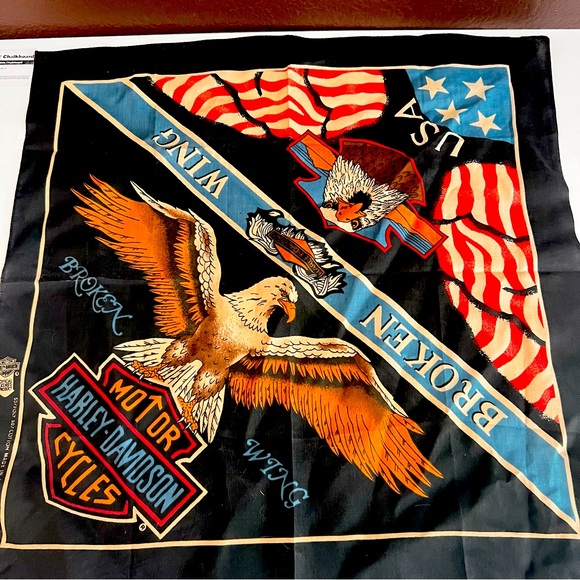 Accessories | Vintage Harley Davidson Motorcycles Bandana Scarf Flag ...